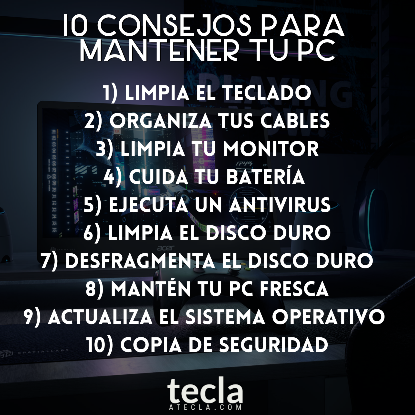 10 consejos para darle mantenimiento a tu computadora - TeclaATecla